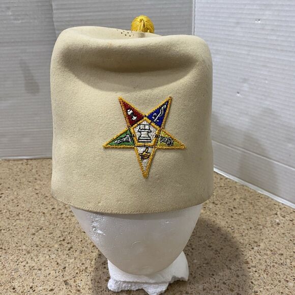 Accessories | Vintage Felt Oes Order Of Eastern Star Fez Tassel Masonic ...
